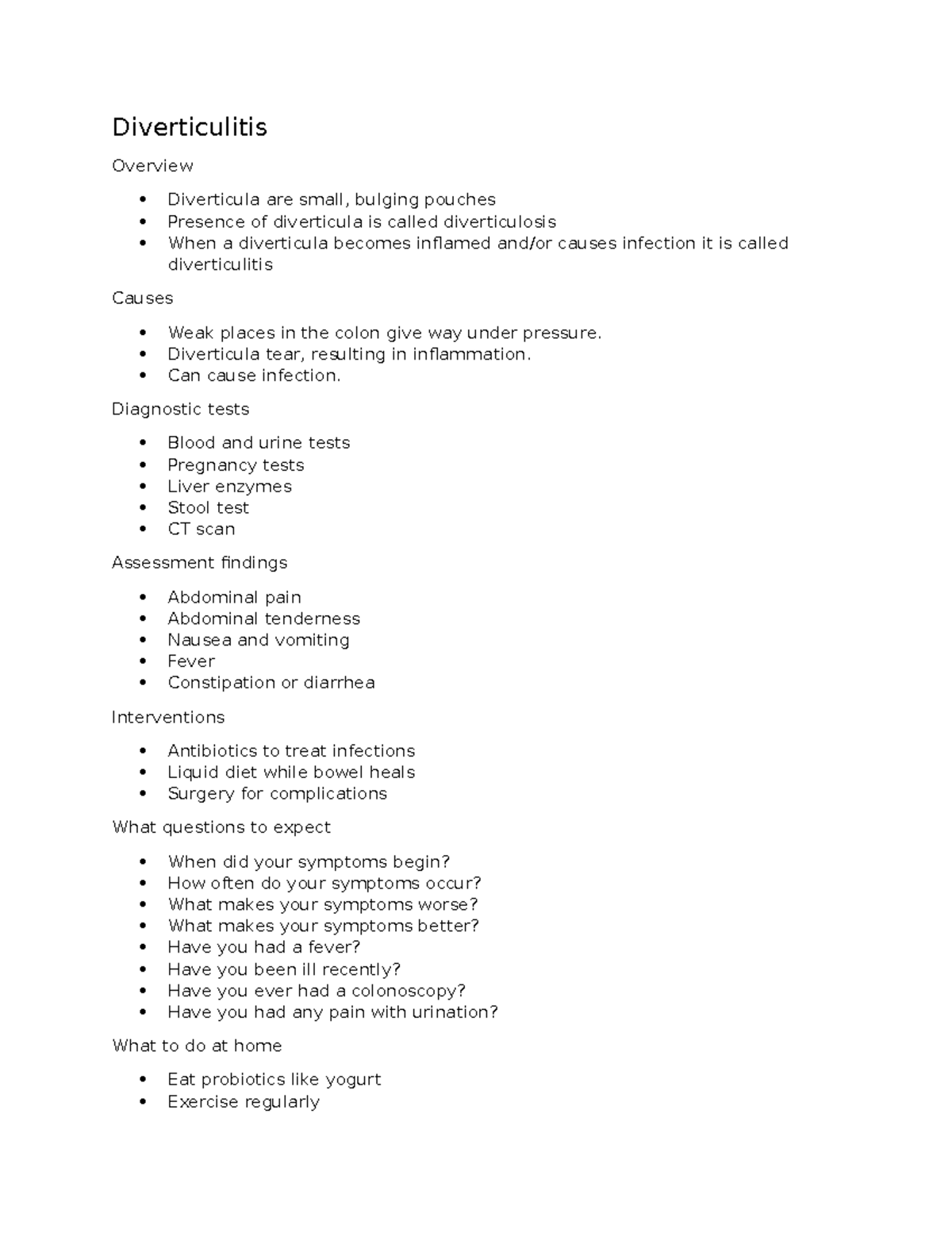 Diverticulitis - Poster - Diverticulitis Overview Diverticula are small ...