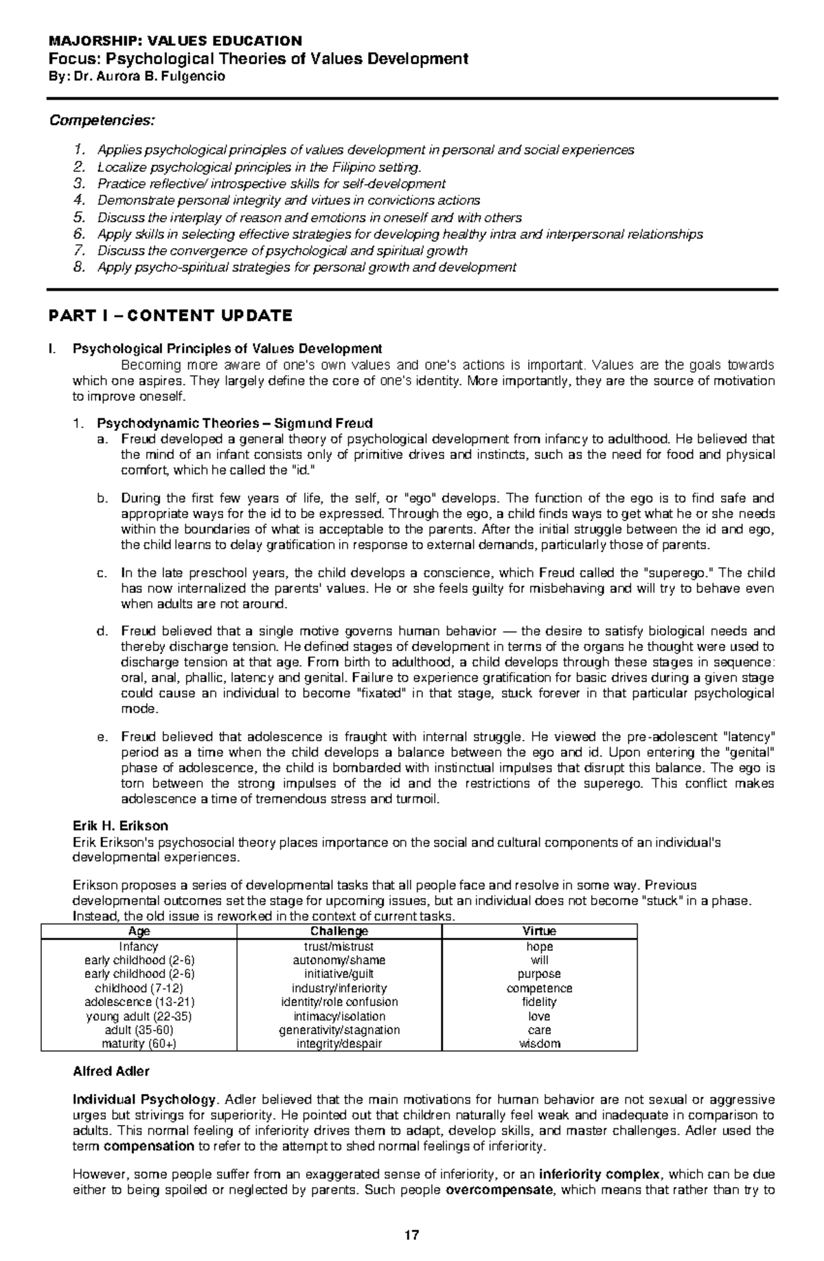 Psychological-Theories-of-Values-Development - MAJORSHIP: VALUES ...