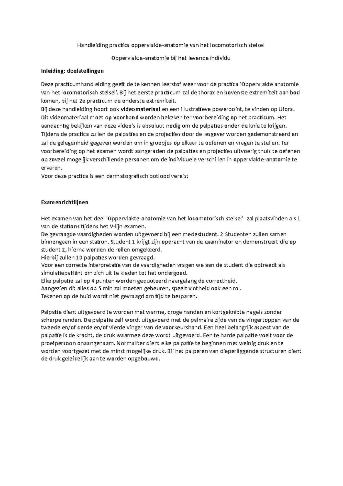 Handleiding practica oppervlakte - Vaardigheden: communicatie en ...