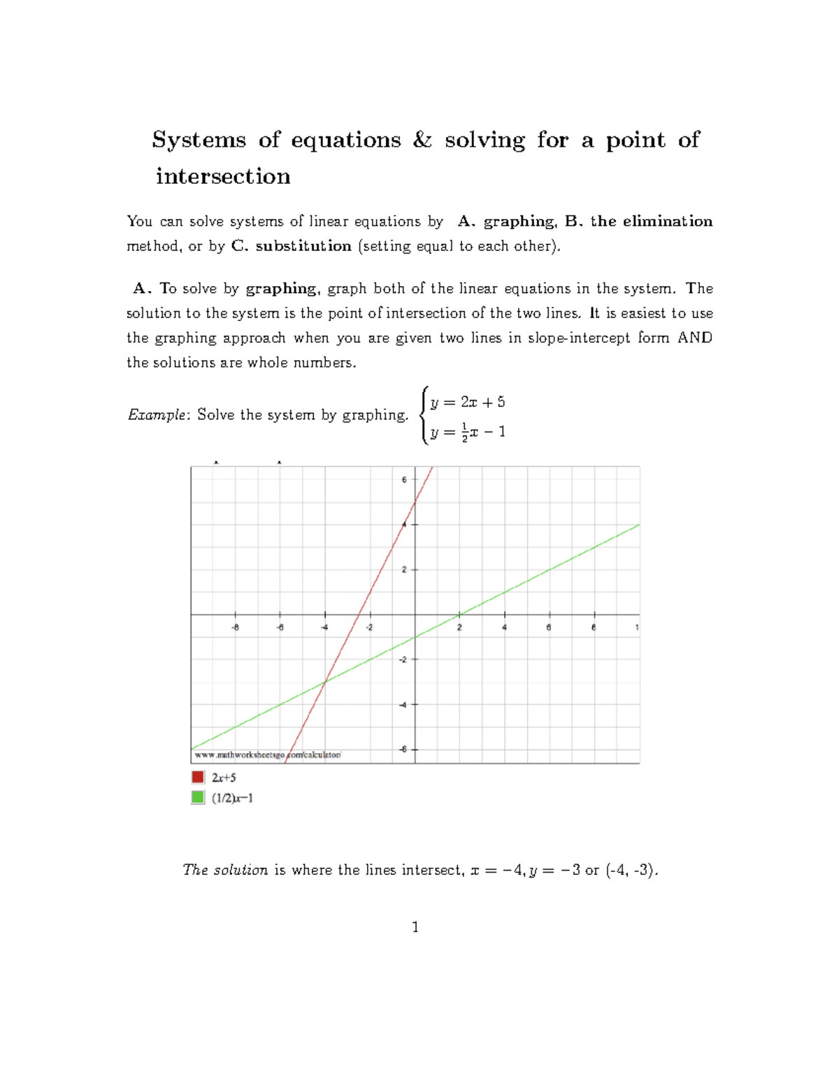 Systems equations-math review - Systems of equations & solving for a ...