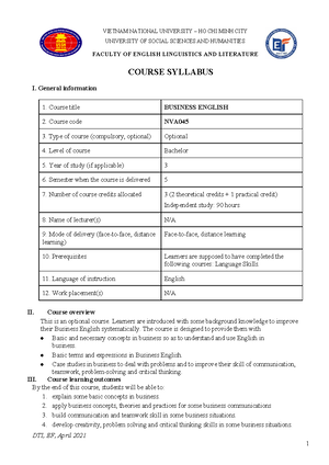 bài tập tiếng anh t4 - Faculty of English Linguistics and Literature ...