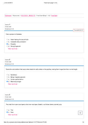 HS 27201 graded quiz 3 - HS 2720-01 – Graded Quiz Unit 3 Marks 18/20 ...