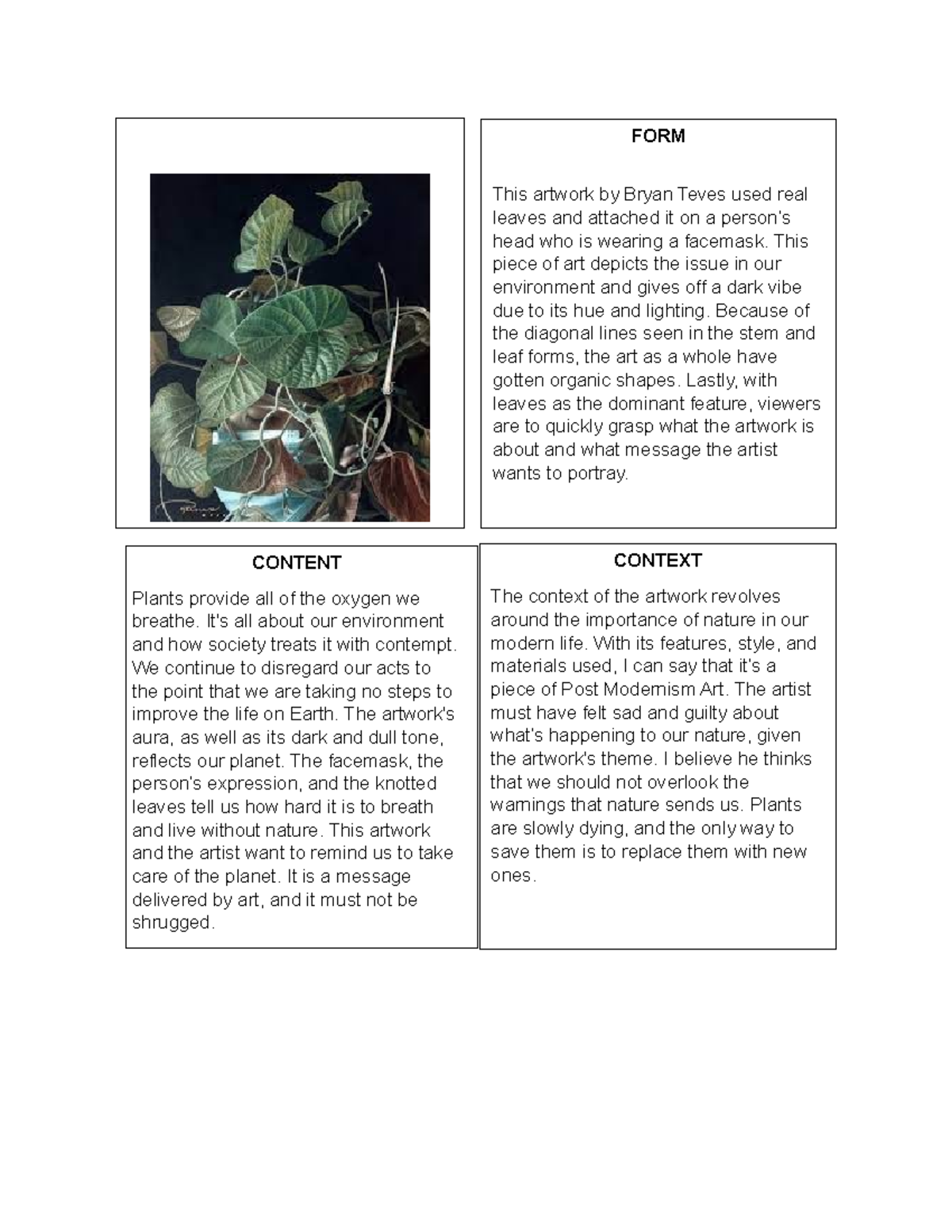 CPAR Subject (Rest To Ration by Bryan Teves) - CONTEXT The context of ...