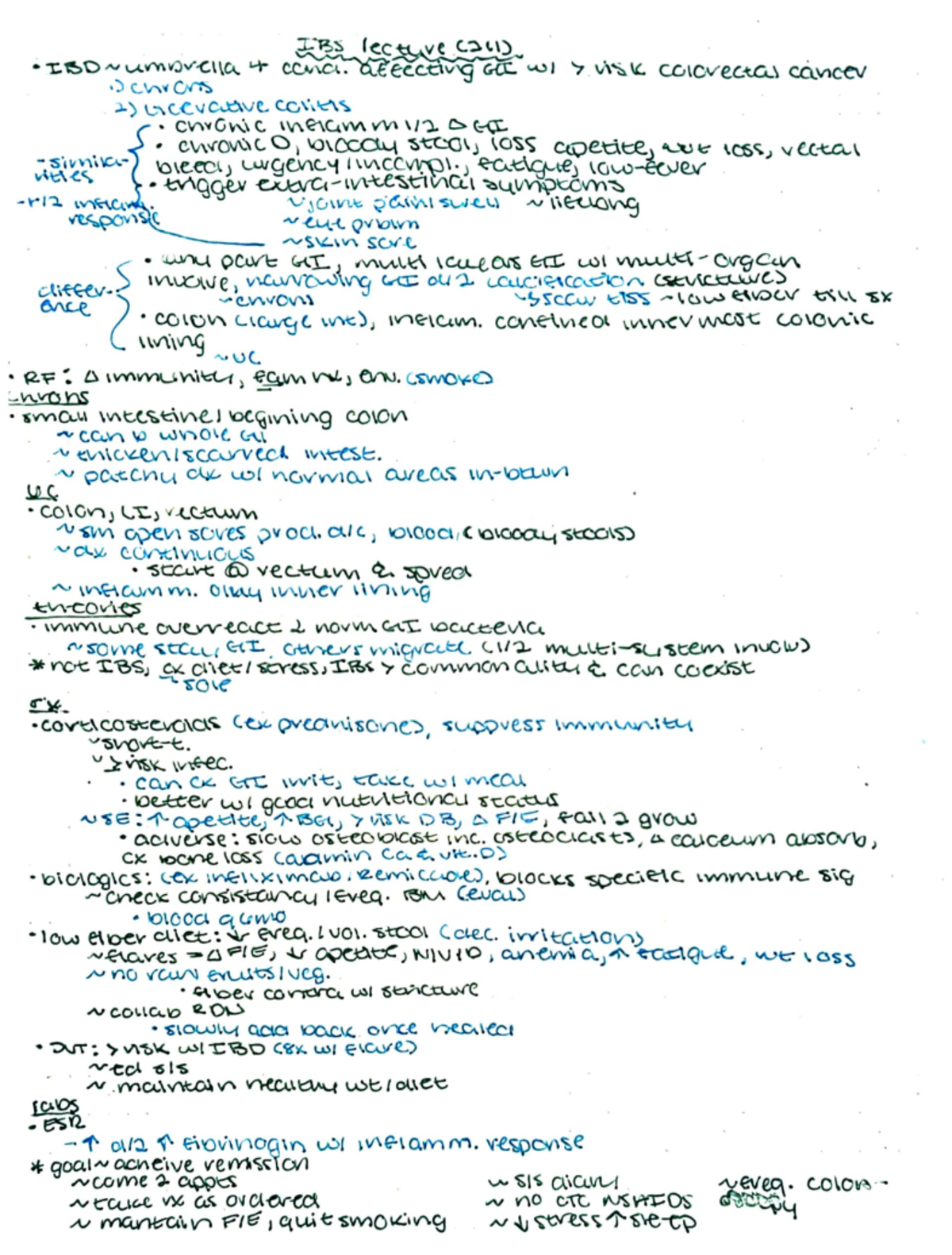 IBD lecturenotes 211 - inflammation notes - IBS lective (311). IBD ...