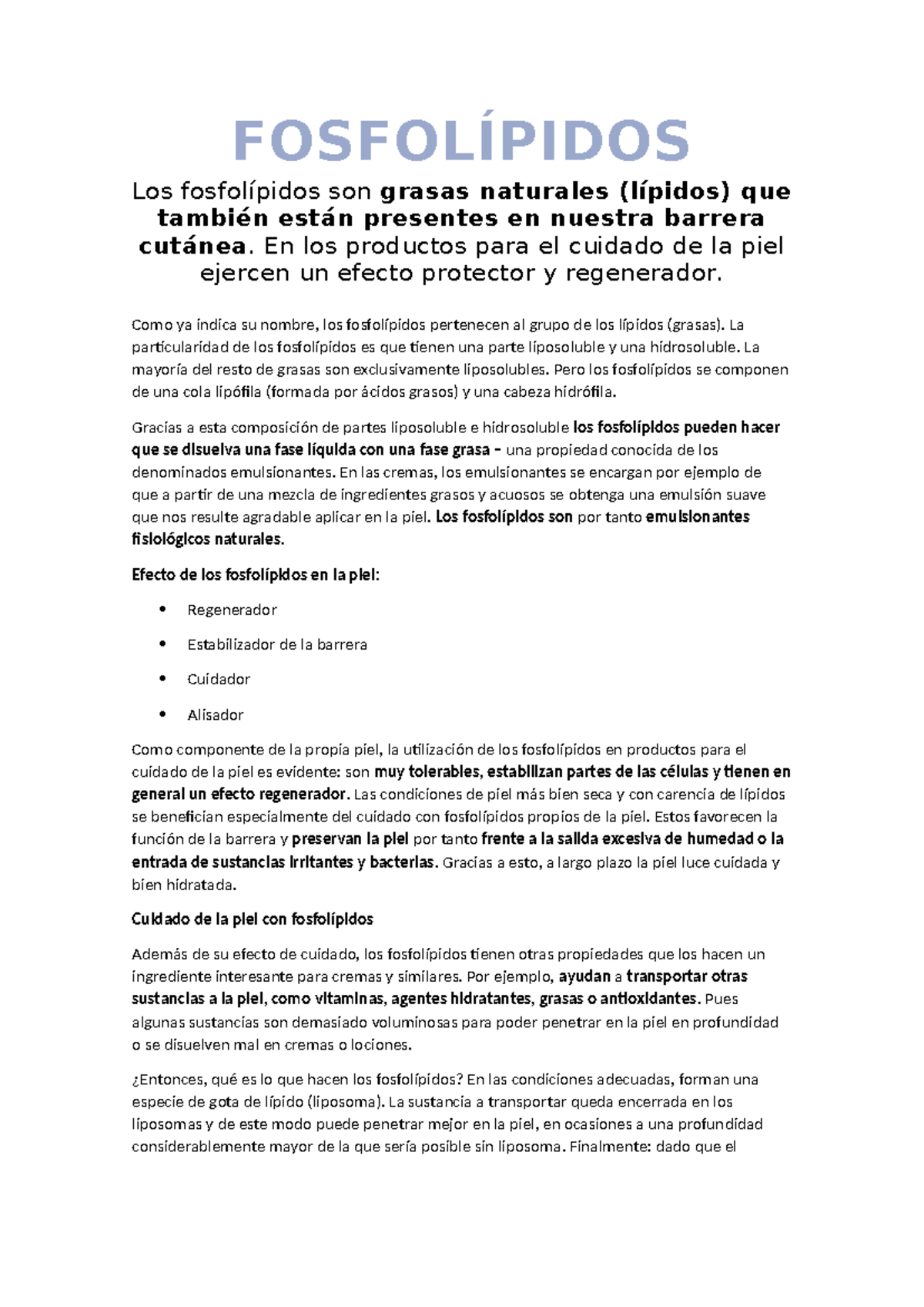 Fosfolí Pidos - Me ayudo bastante - FOSFOLÍPIDOS Los fosfolípidos son ...