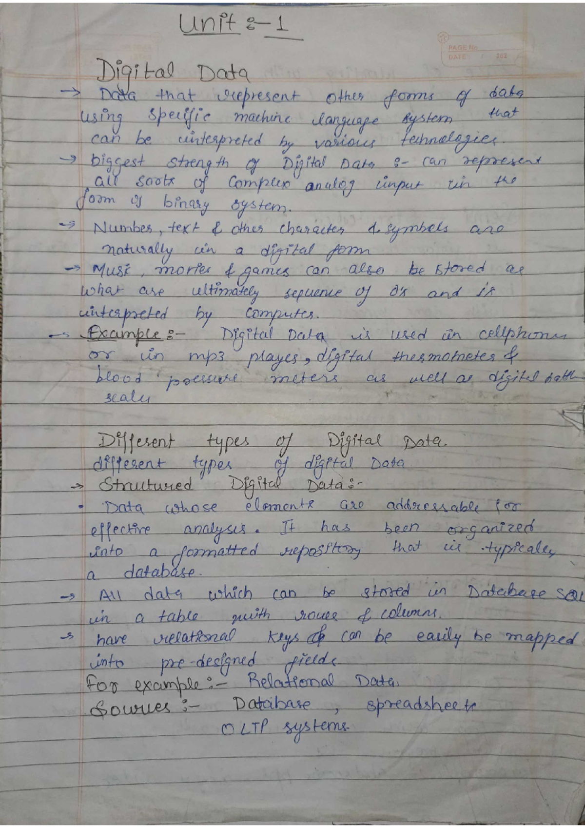 Big Data - Sumarise Big data notes of 1 2 5 unit - unit 1 of PAGE No ...