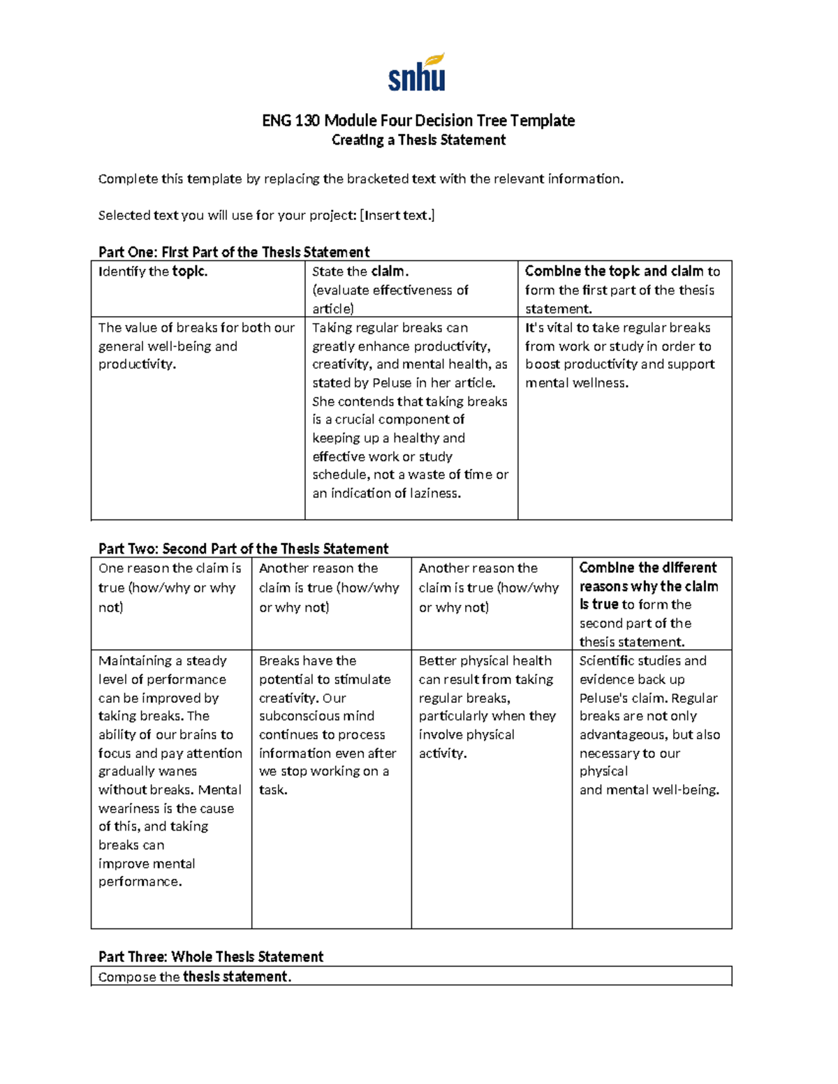 ENG 130 Module Four Decision Tree Template - ENG 130 Module Four ...