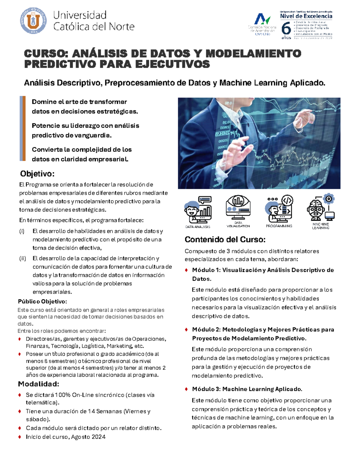 Brochure curso An Ã¡lisis de Datos y Modelamiento Predictivo para Ejecutivos - CURSO: ANÁLISIS ...