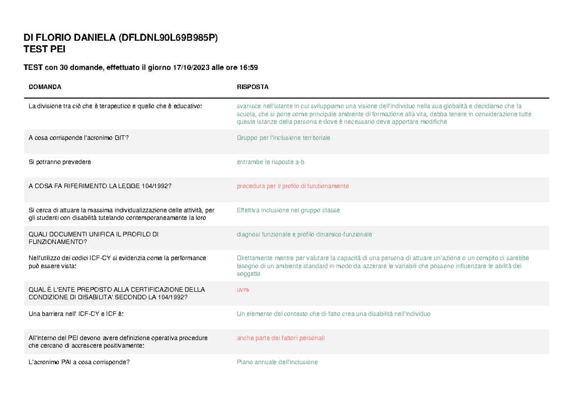 3 report test valutazione - DI FLORIO DANIELA (DFLDNL90L69B985P) TEST ...