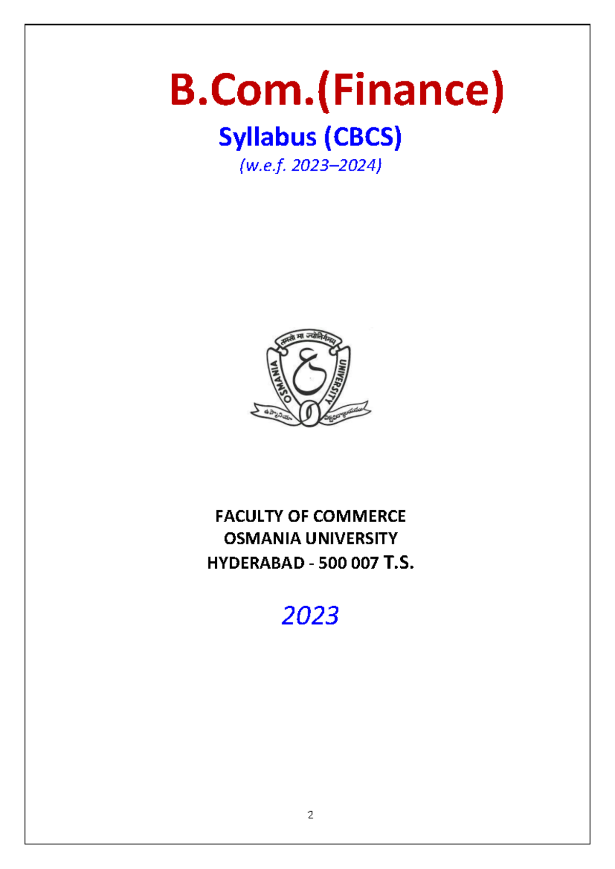 B. Com (Finance) Syllabus Final 2023-24 - B.(Finance) Syllabus (CBCS ...