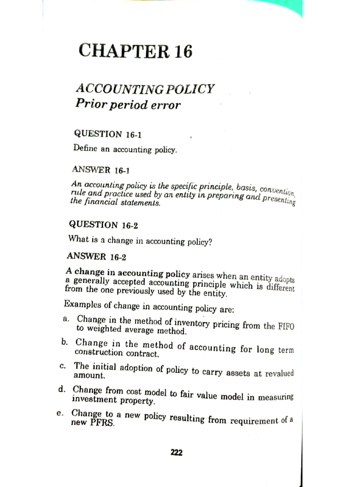 C16 Prior Period Error - CHAPTER 16 ACCOUNTING POLICY Prior period ...