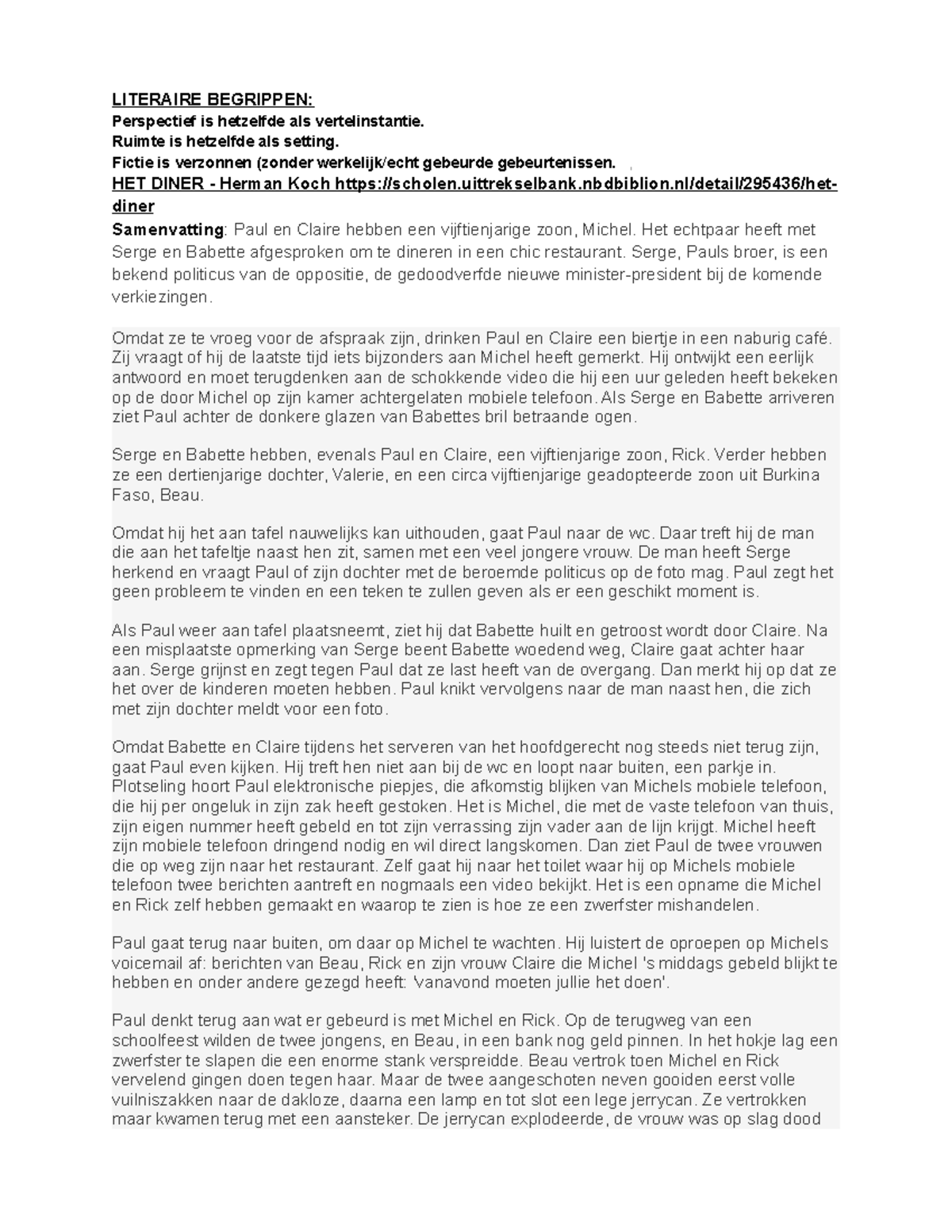 H4 4 Nederlands boeken - LITERAIRE BEGRIPPEN: Perspectief is hetzelfde ...