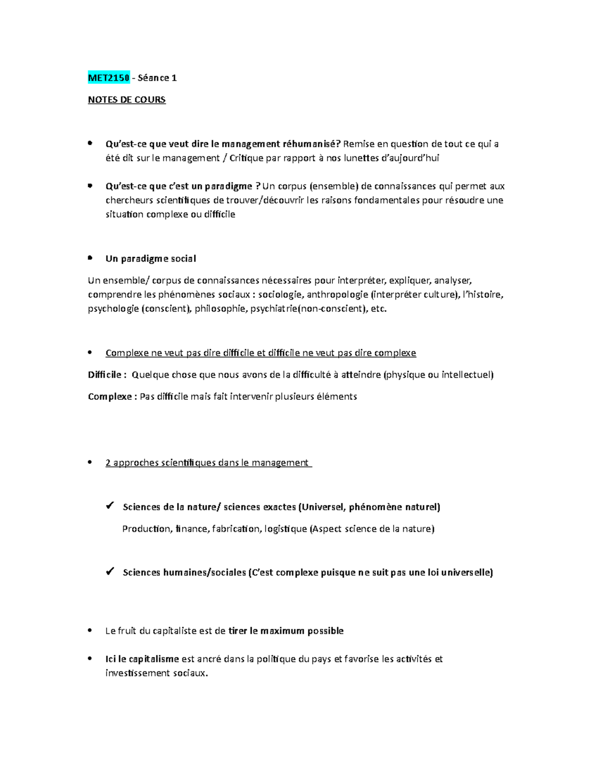 MET2150 Notes DE Cours Ch - REI7010 - UdeM - Studocu