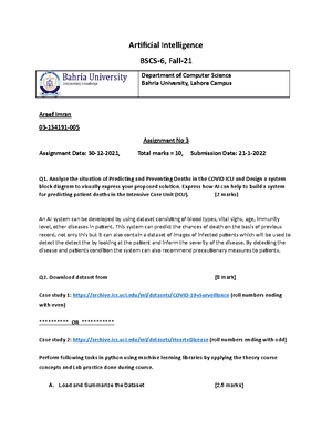 AIlab - This document provides the solution of AI Labs. - ARTIFICIAL ...
