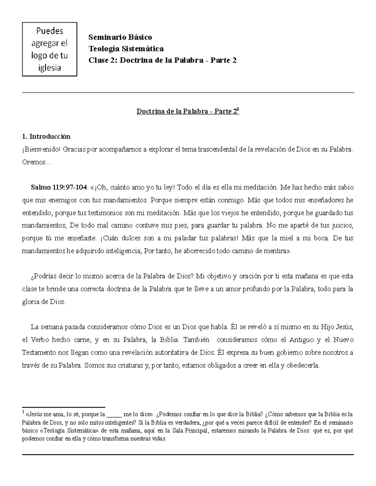 2 TS1 Doctrina de la Palabra Parte 2 Maestro - Seminario Básico ...
