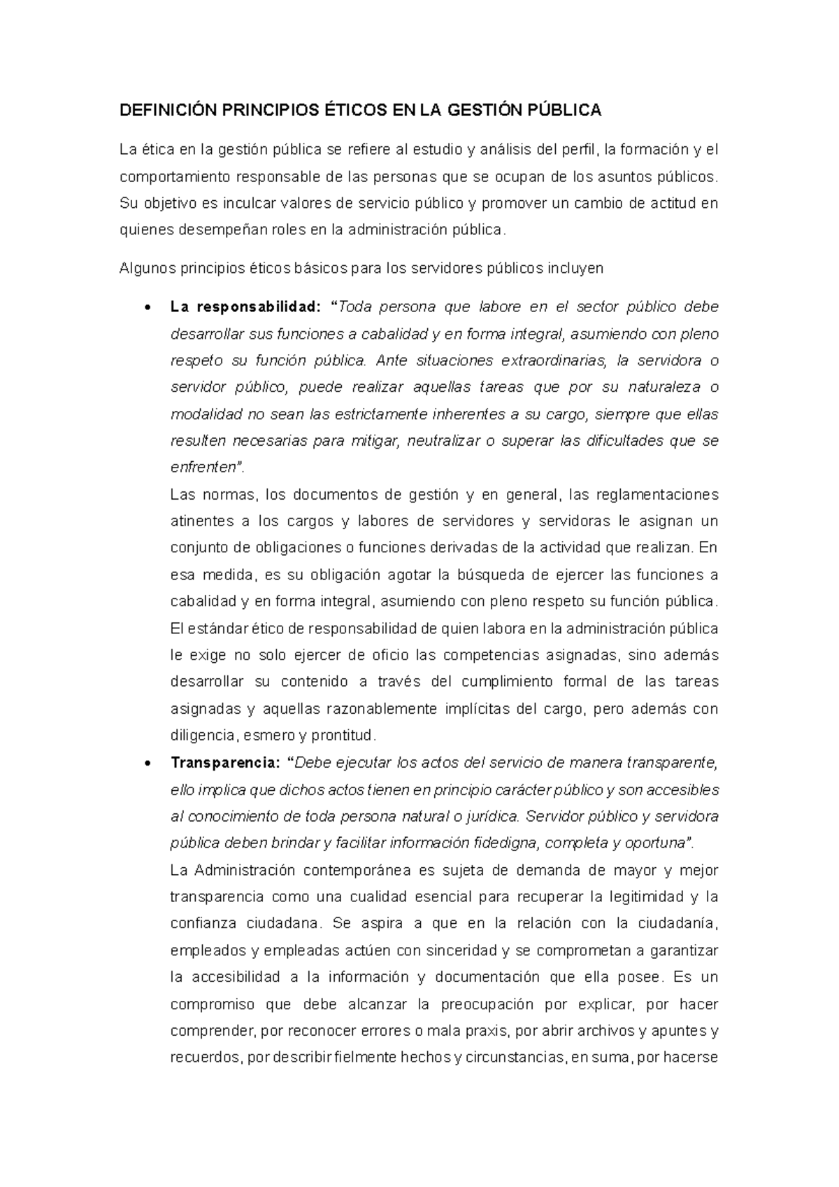 Definición Principios Éticos EN LA Gestión Pública - DEFINICIÓN ...