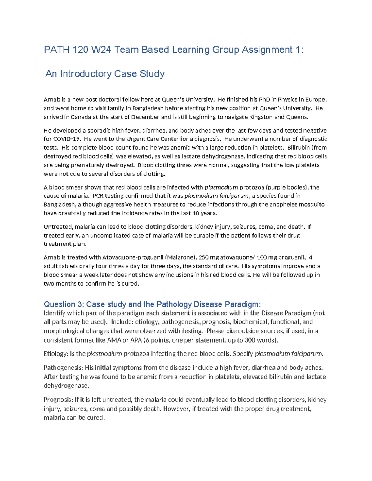 PATH 120 - TBL Group Introduction 1 - PATH 120 W24 Team Based Learning ...