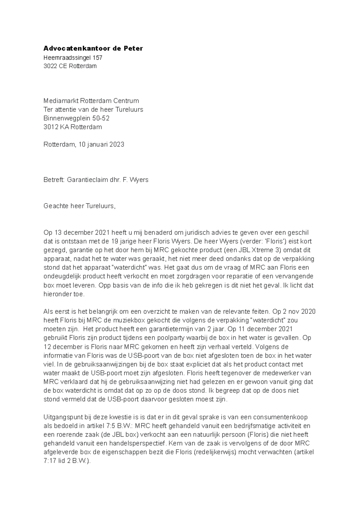 Adviesbrief MRC-2 4 - Advocatenkantoor de Peter Heemraadssingel 157 ...
