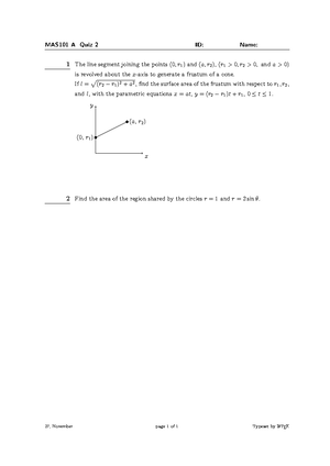 [ MAS101 ] Quiz 4 Solution - 10AM - [MAS101] Calculus I Quiz 4 – AM ID ...