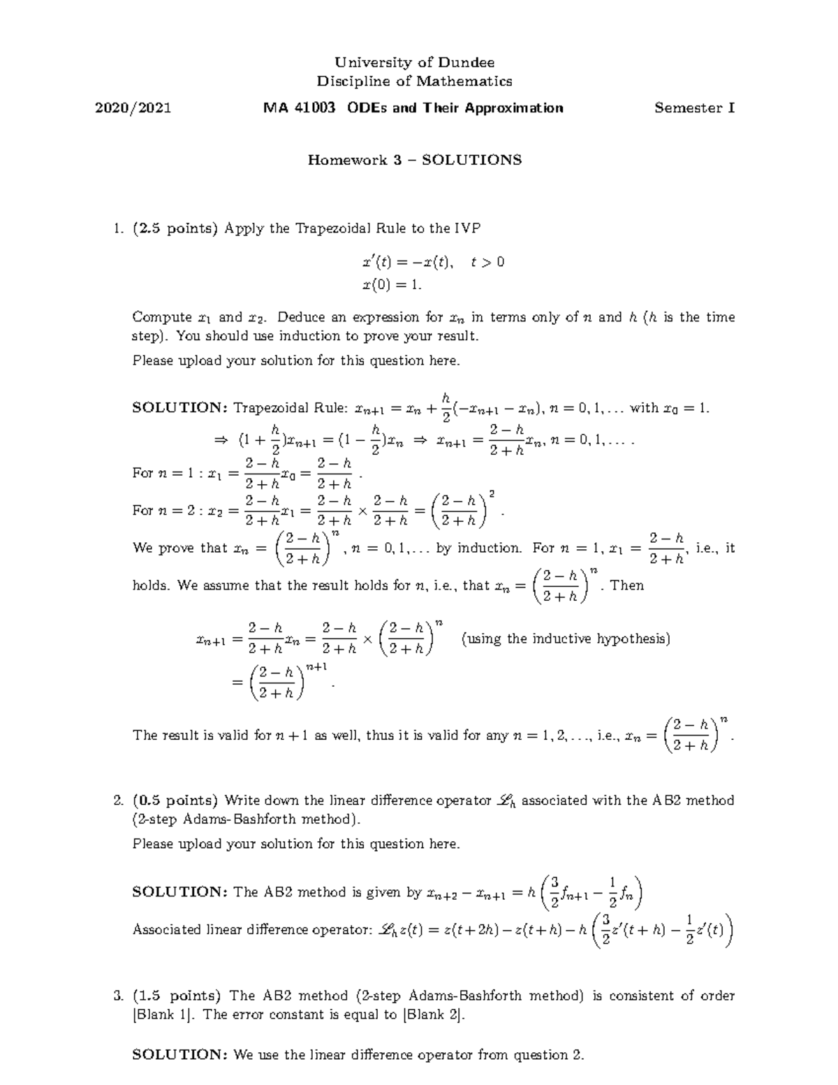 Homework 3 Solutions - University of Dundee Discipline of Mathematics ...