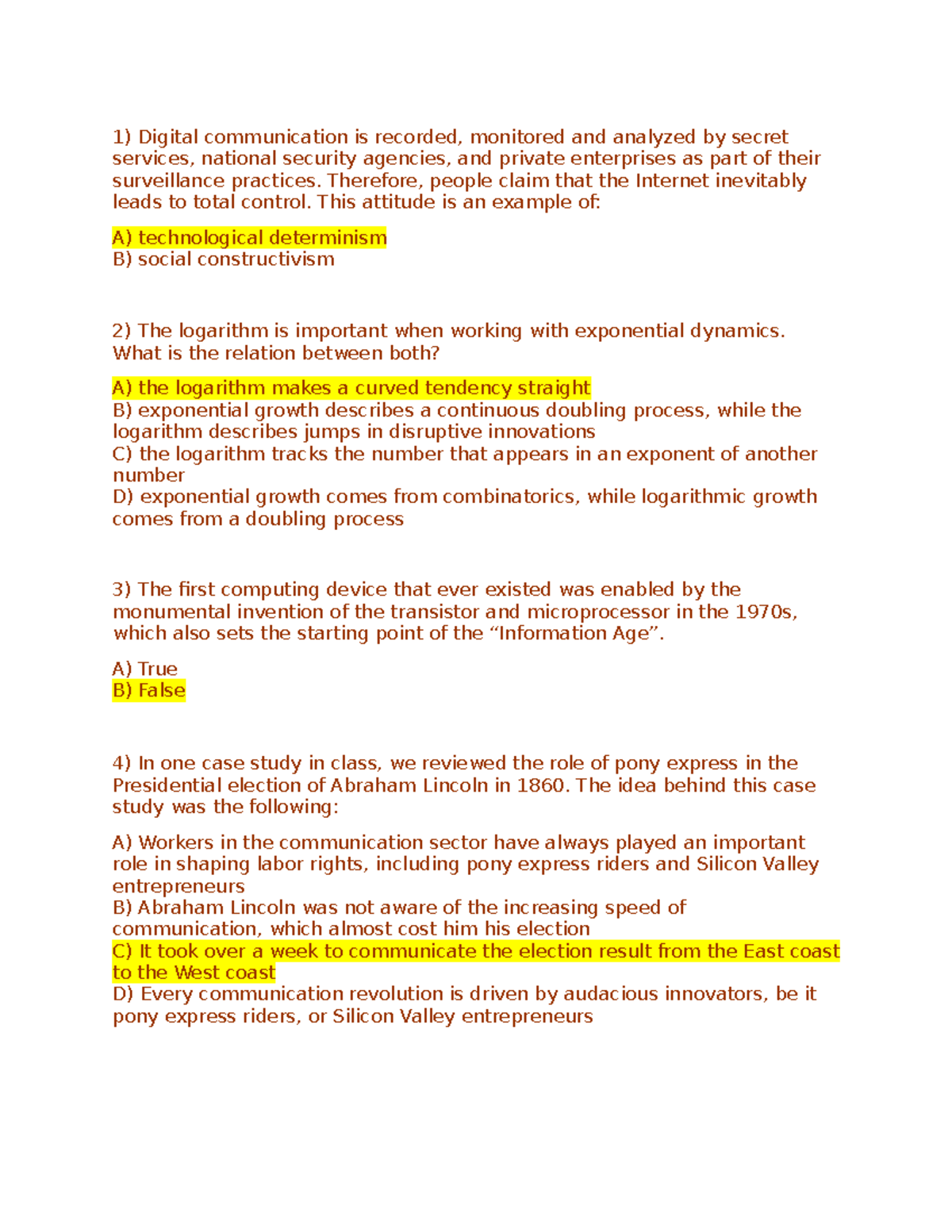 CMN 170V- Sample Midterm Q&A - Digital communication is recorded ...