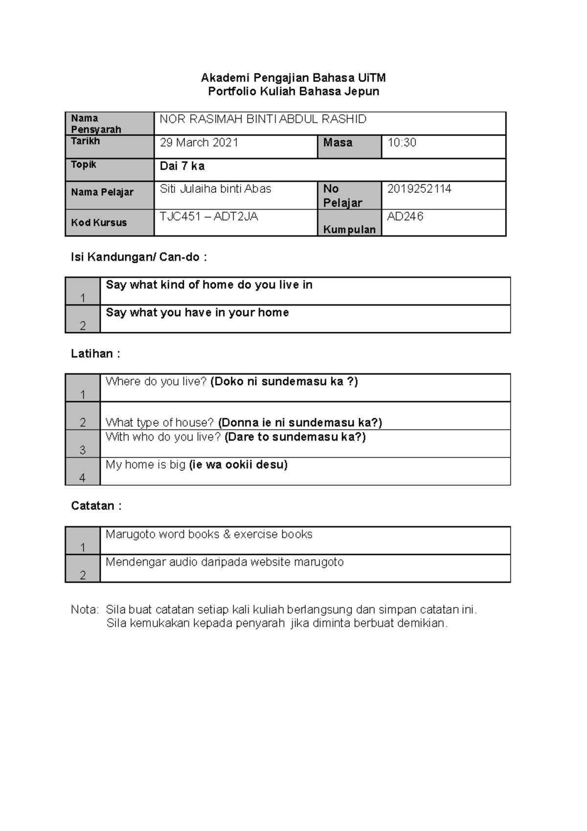 Portfolio Kuliah Bahasa Jepun Akademi Pengajian Bahasa UiTMPortfolio portfolio-kuliah-bahasa-jepun-akademi-pengajian-bahasa-uitmportfolio
