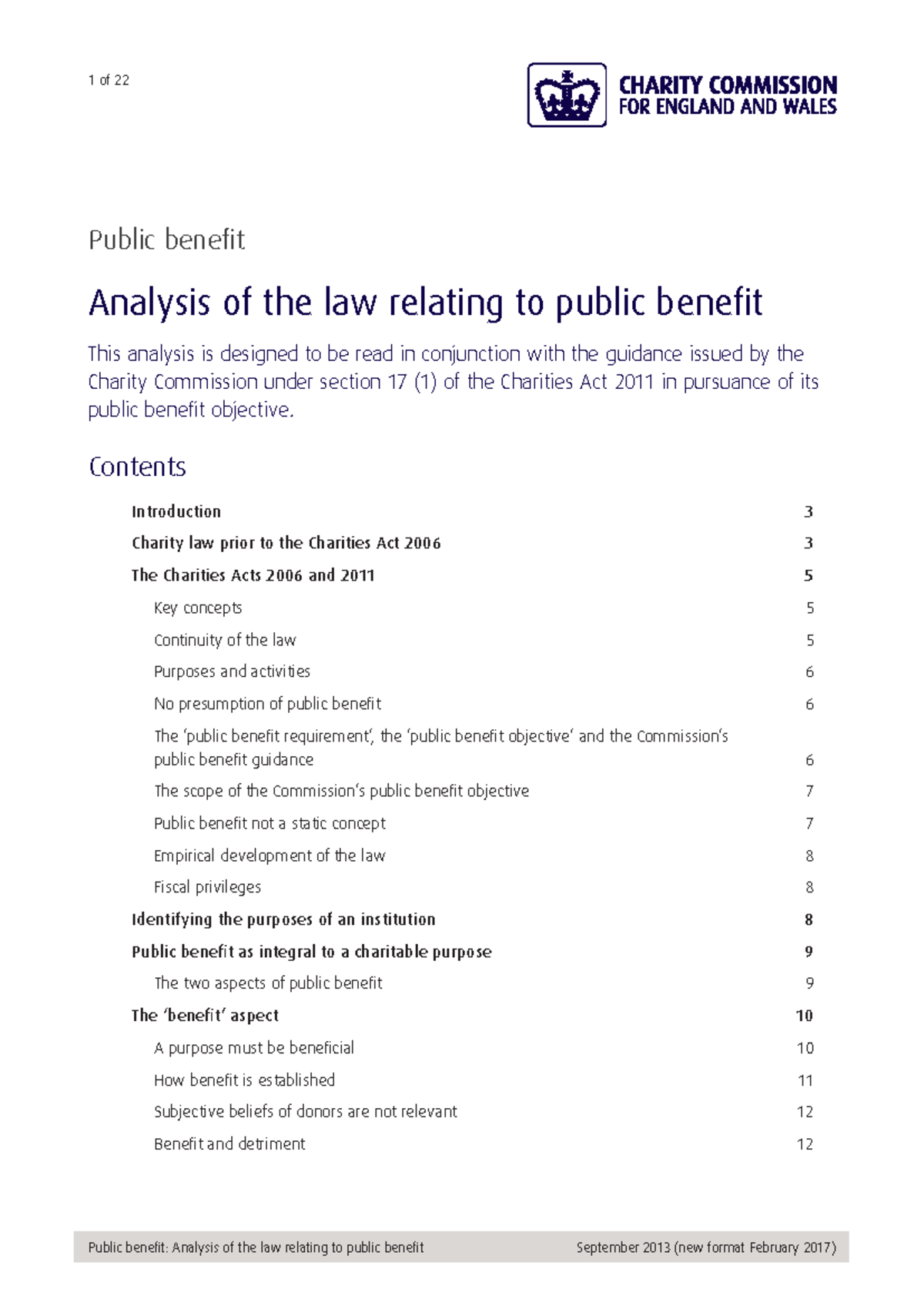 Public benefit analysis of the law - Public benefit Analysis of the law ...