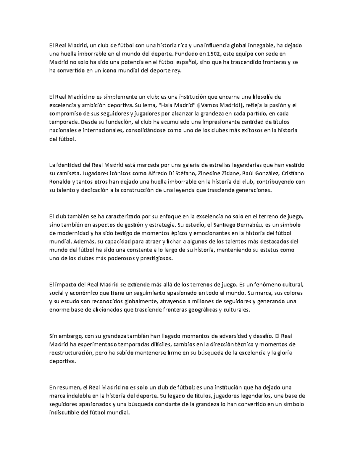 El Real Madrid ensayo - dsdsdsds - El Real Madrid, un club de fútbol ...