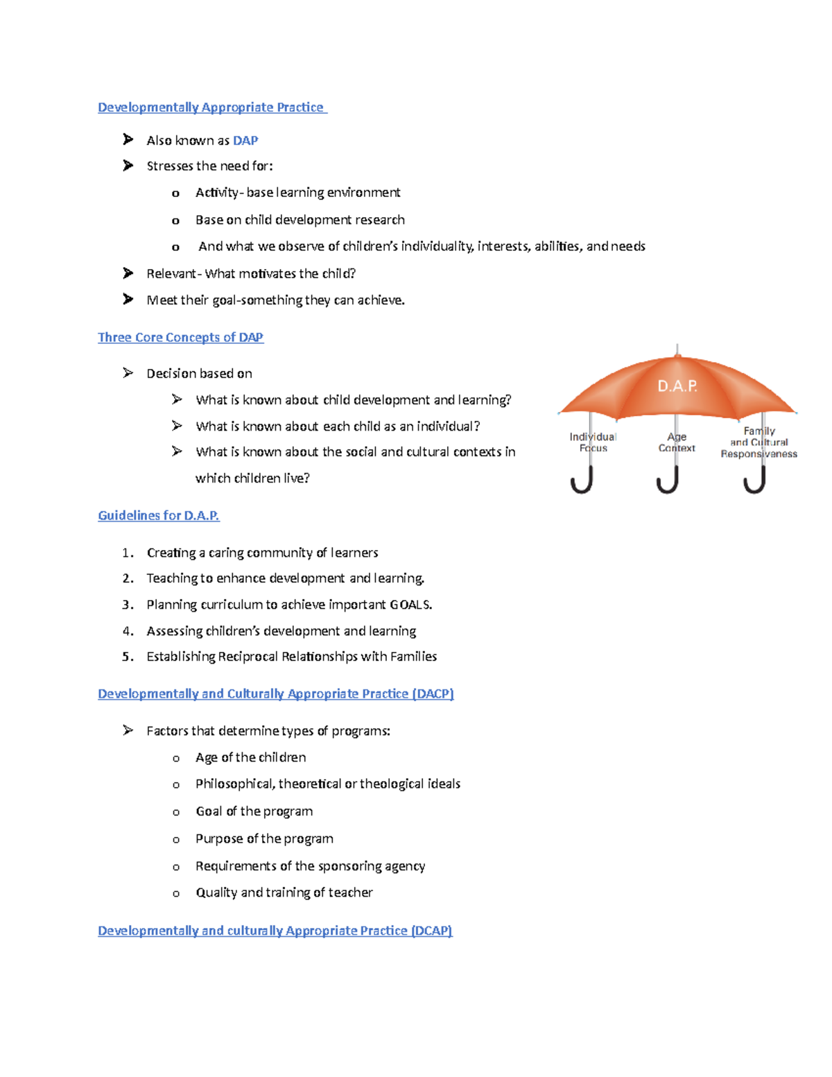 Developmentally Appropriate Practice - Three Core Concepts of DAP ...