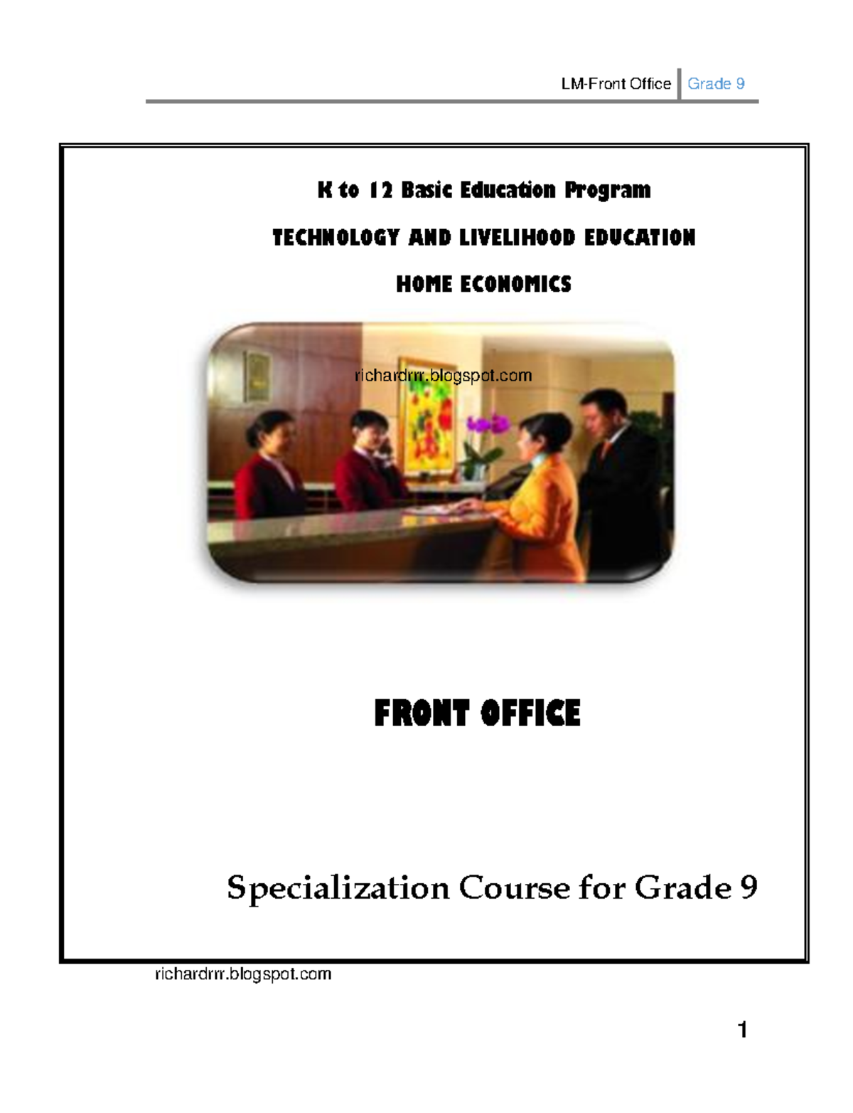 358058134 Lm Front Office - Office Grade 9 K to 12 Basic Education ...