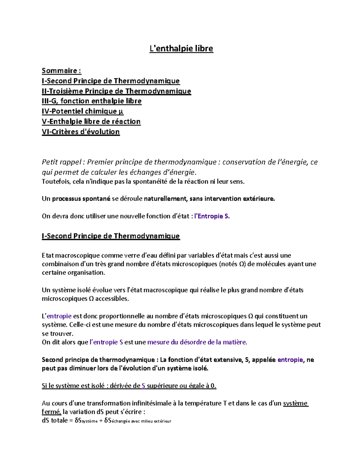 Cours 5 L Enthalpie Libre Warning Tt Undefined Function 32 Warning Tt Undefined