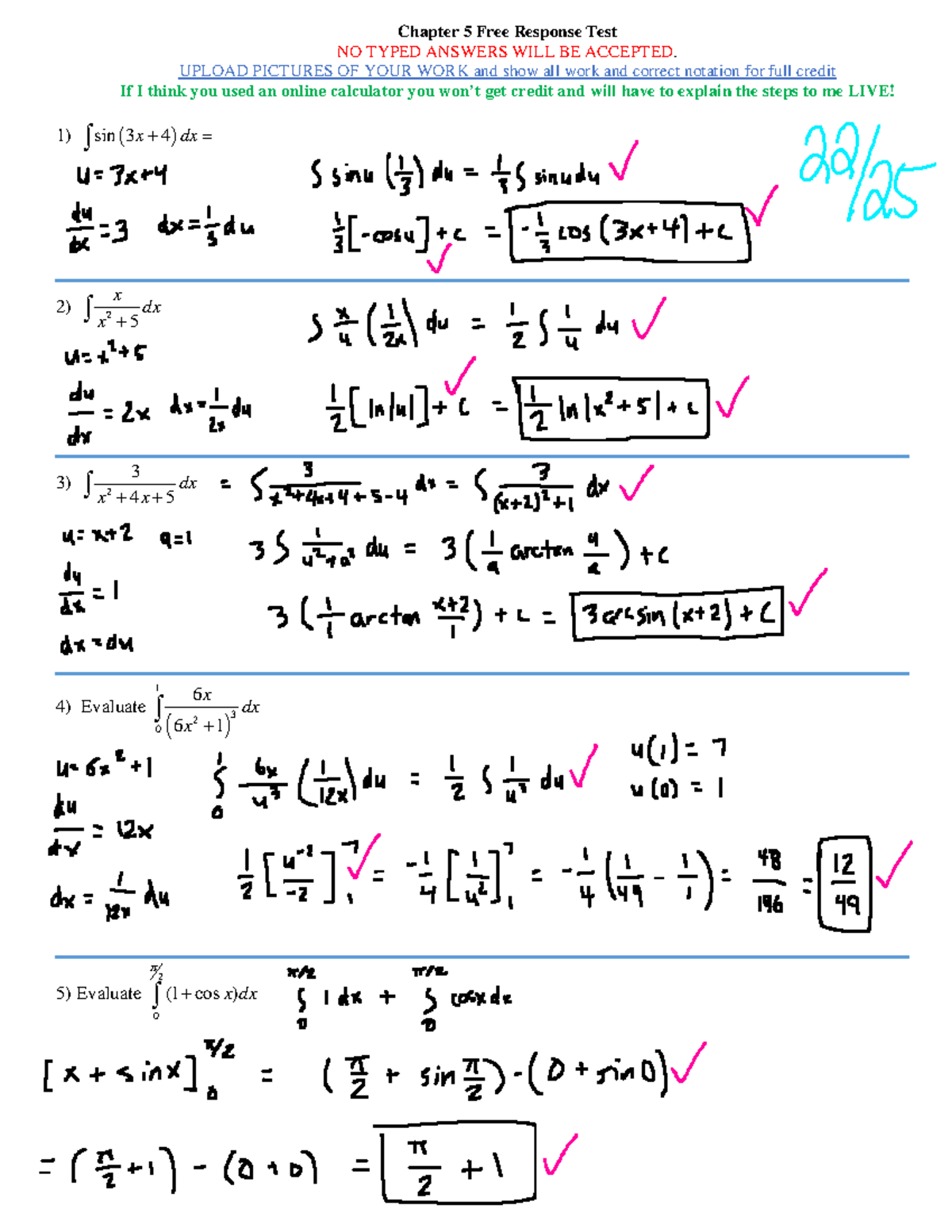 [ Student] - Ch. 5 FR Test - Chapter 5 Free Response Test NO TYPED ...