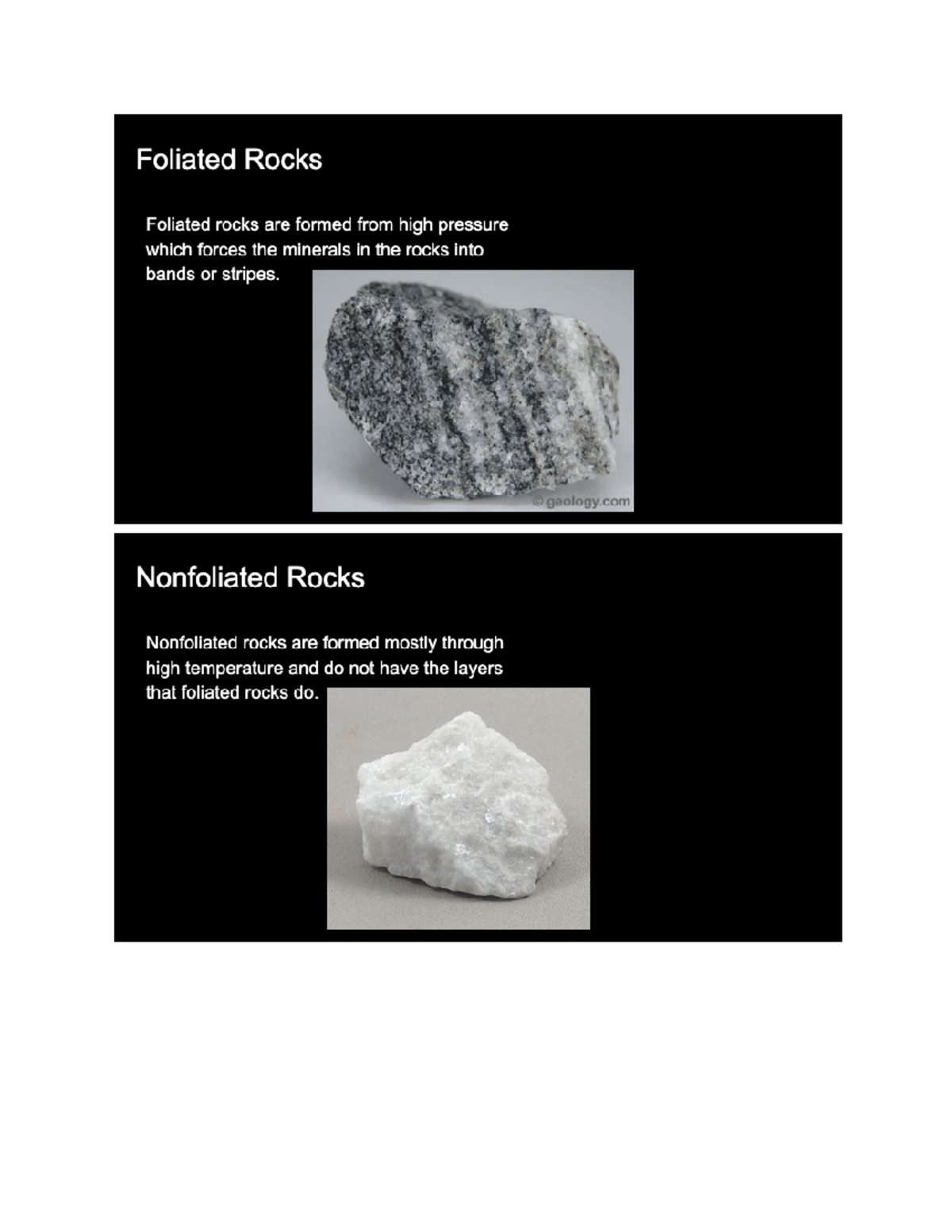 Geo 03 - Notes were taken throughout the class to classify rocks and ...