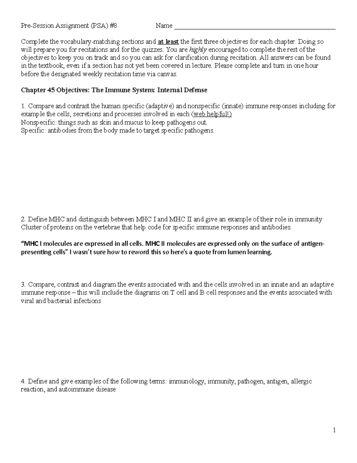 PSA 8 for 2020/2021 - Pre-Session Assignment (PSA) #8 Name - Studocu