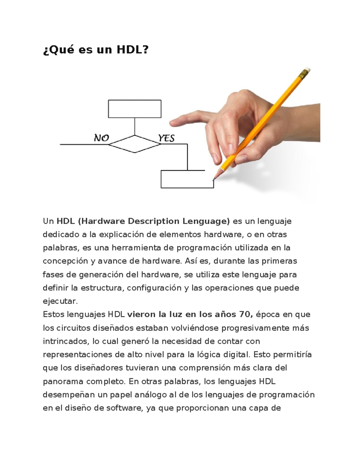 HDL.- Hardware Description Lenguaje - ¿Qué es un HDL? Un HDL (Hardware ...