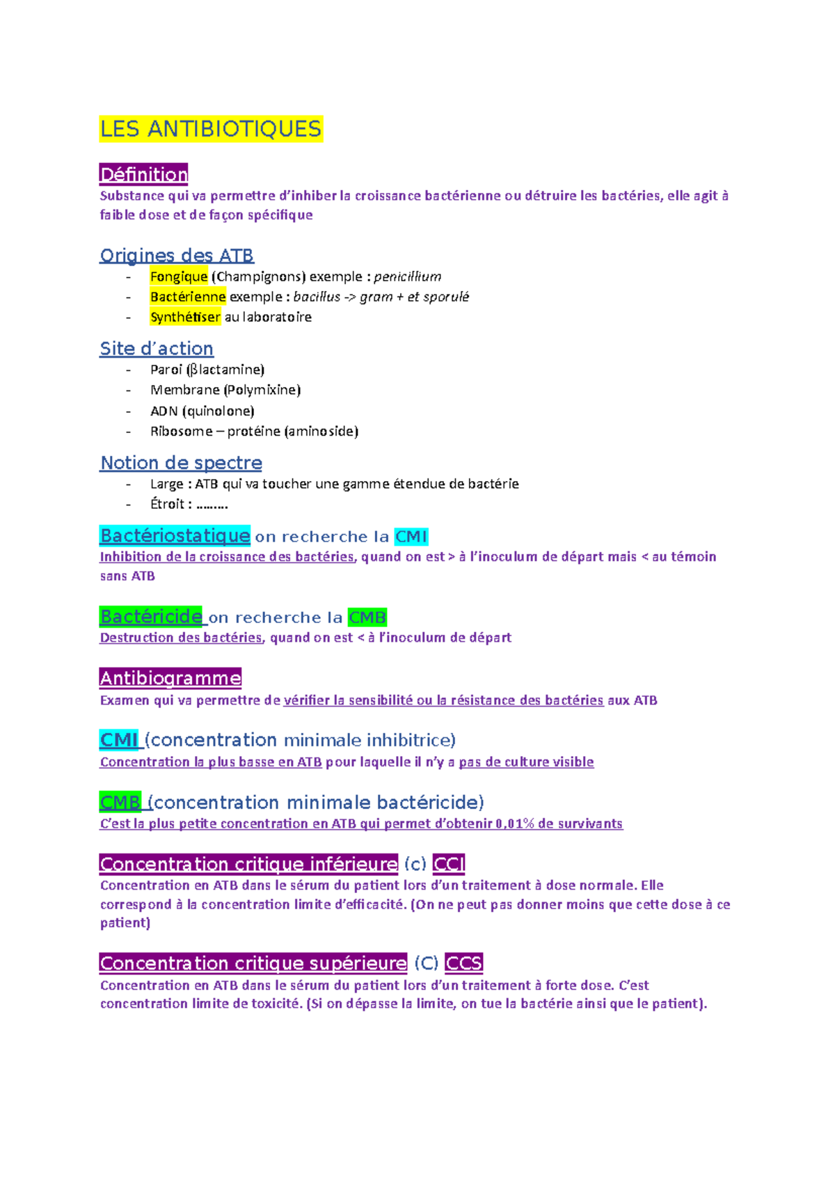 LES Antibiotiques - LES ANTIBIOTIQUES Définition Substance qui va ...