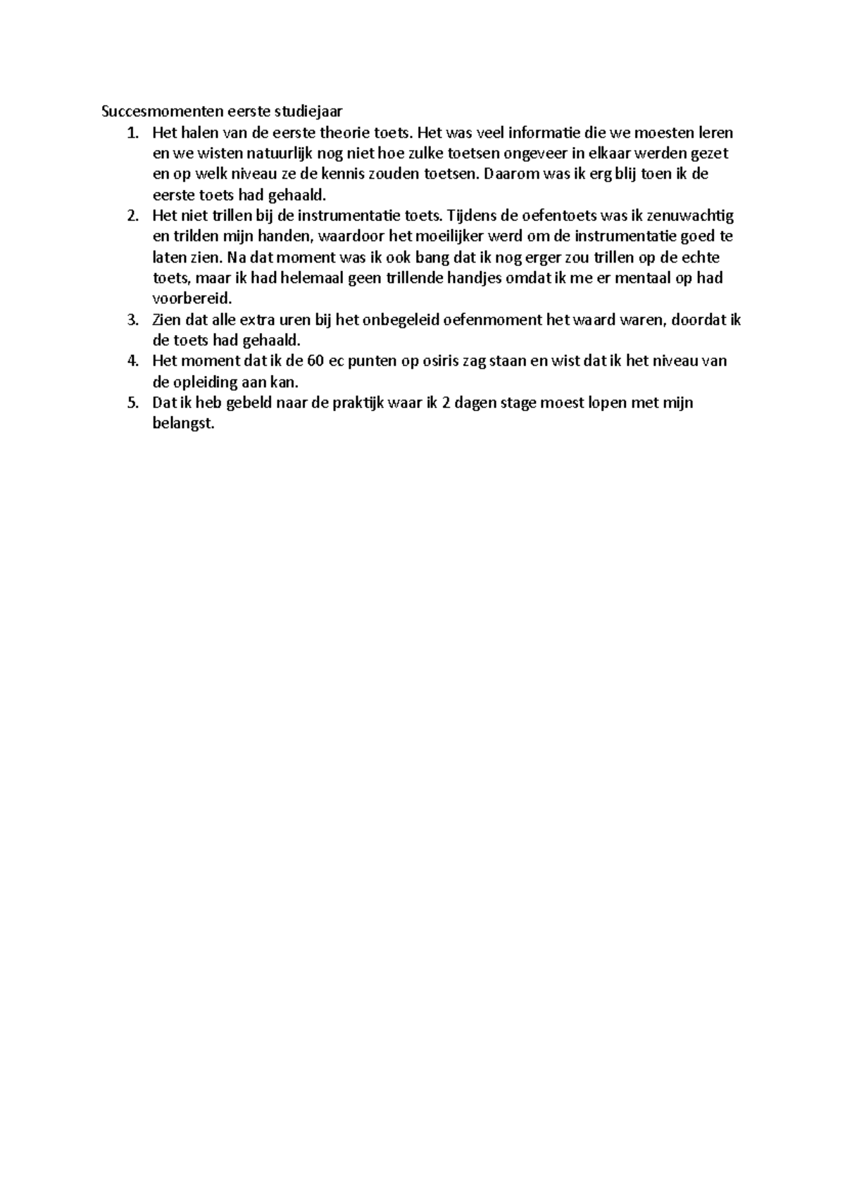 Succesmomenten studiejaar 1 loopbaanleren - Succesmomenten eerste ...