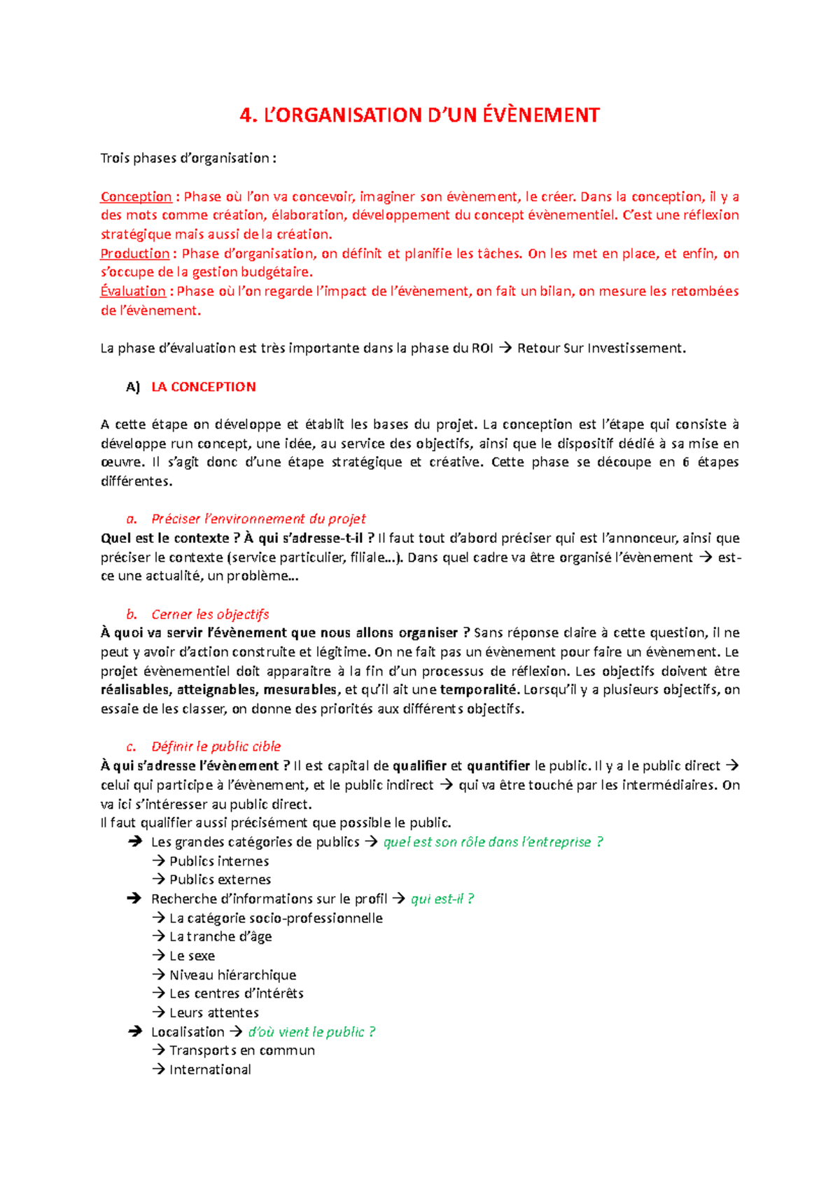 4. L' Organisation D'UN Évènement - 4. L’ORGANISATION D’UN ÉVÈNEMENT ...
