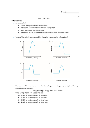 Unit 3 AOS 1 Quiz 1 chemistry - Name:________________ ____ / Unit 3 AOS ...