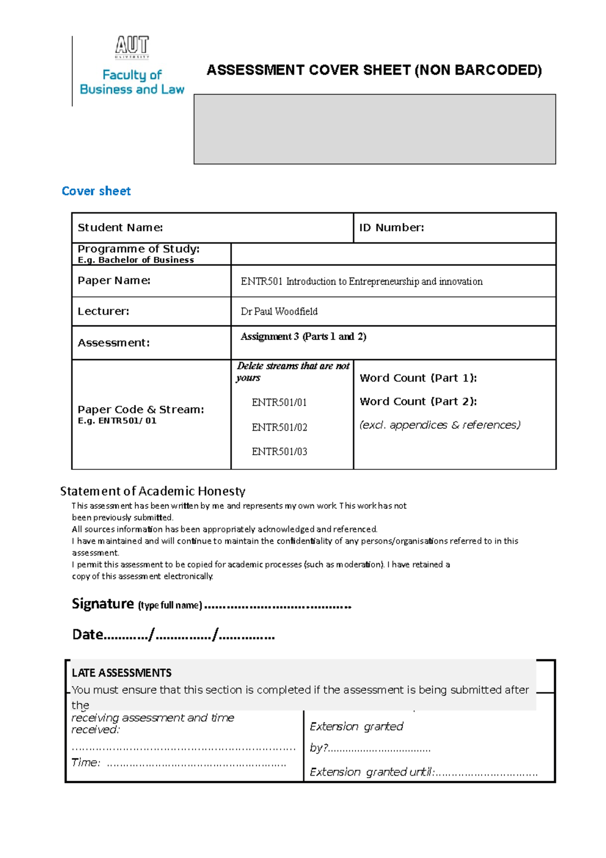 BM - Materials for revision - Cover sheet Student Name: ID Number ...