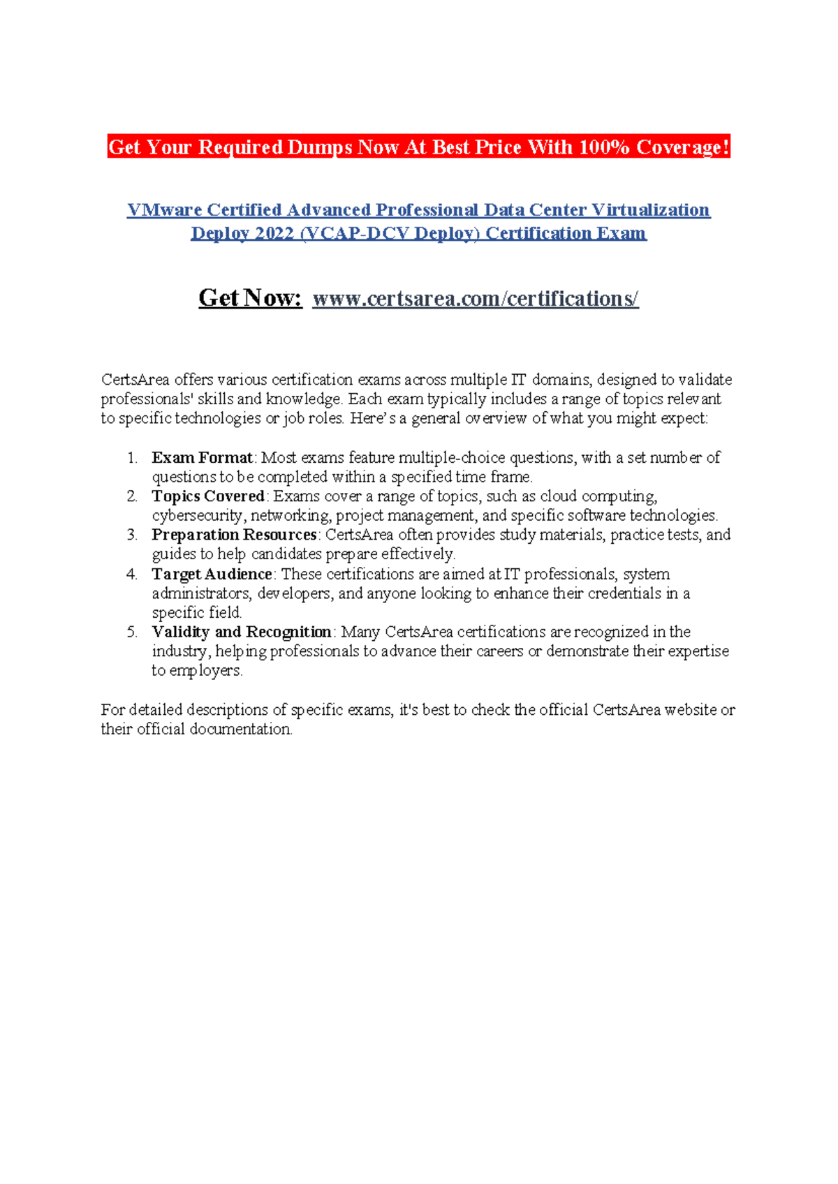 VMware Certified Advanced Professional Data Center Virtualization ...