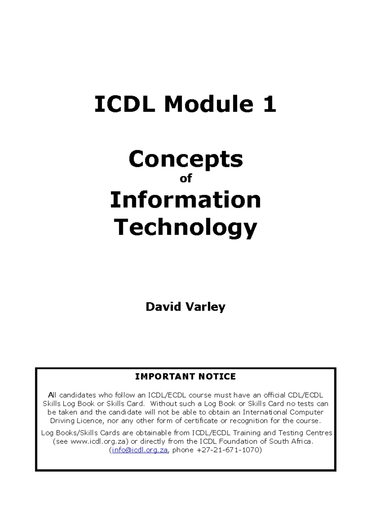 Module 1 eng - Help to learn students - ICDL Module 1 Concepts of ...