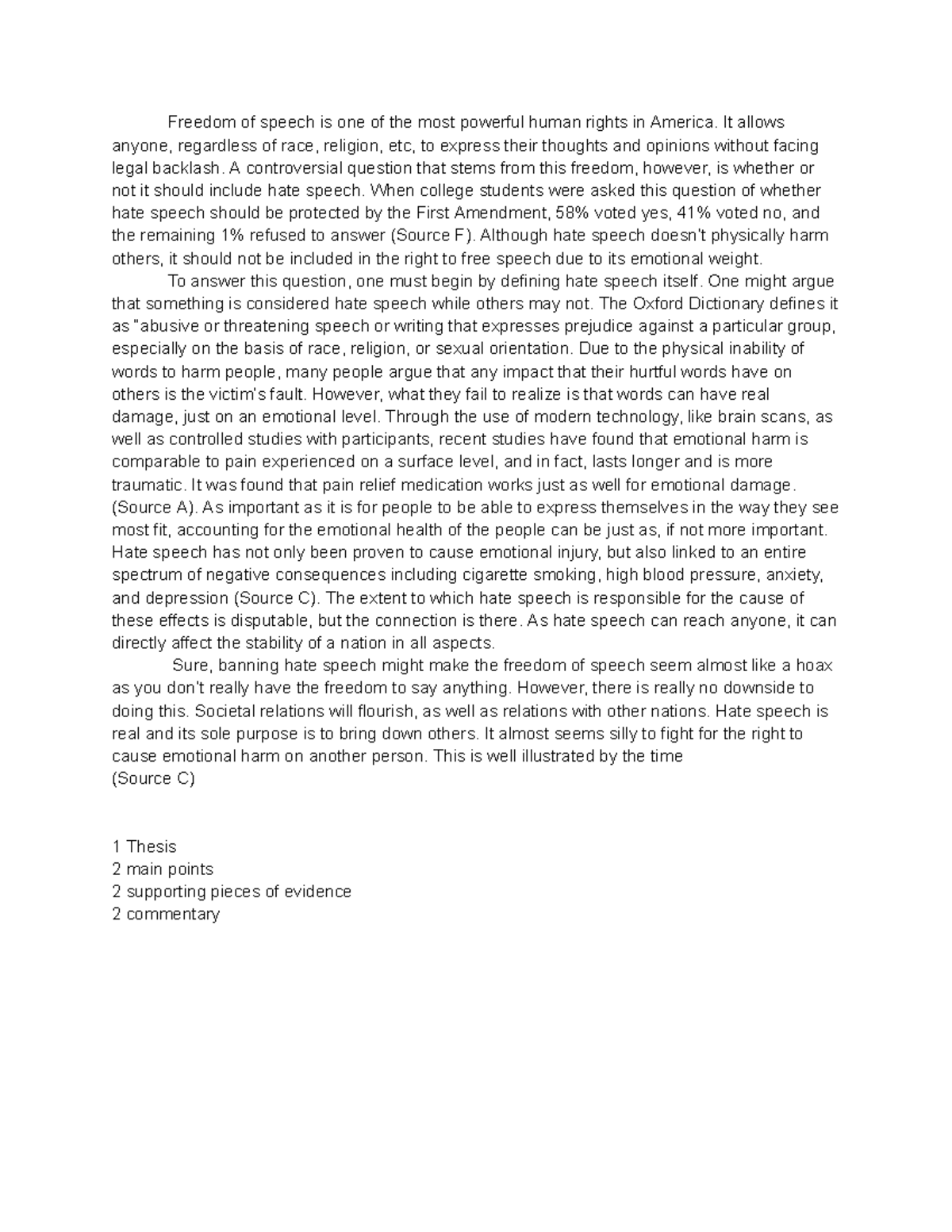 Free Speech Essay - Freedom of speech is one of the most powerful human ...