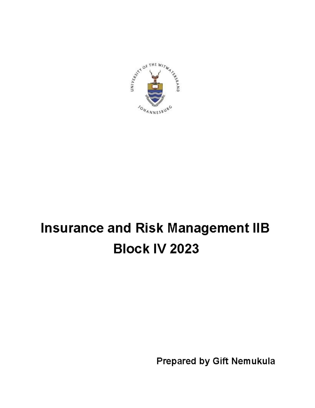 BUSE2008 A-Life Assurance Notebook 2023 - Insurance and Risk Management ...