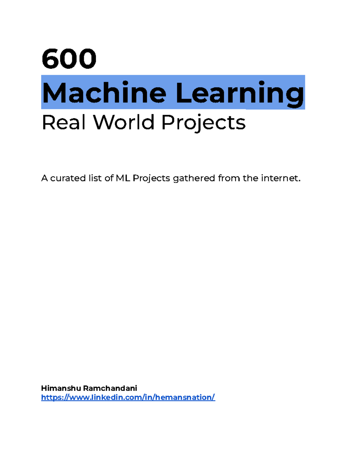 600 Machine Learning Projects 1702472358 - 600 Machine Learning Real World Projects A curated ...