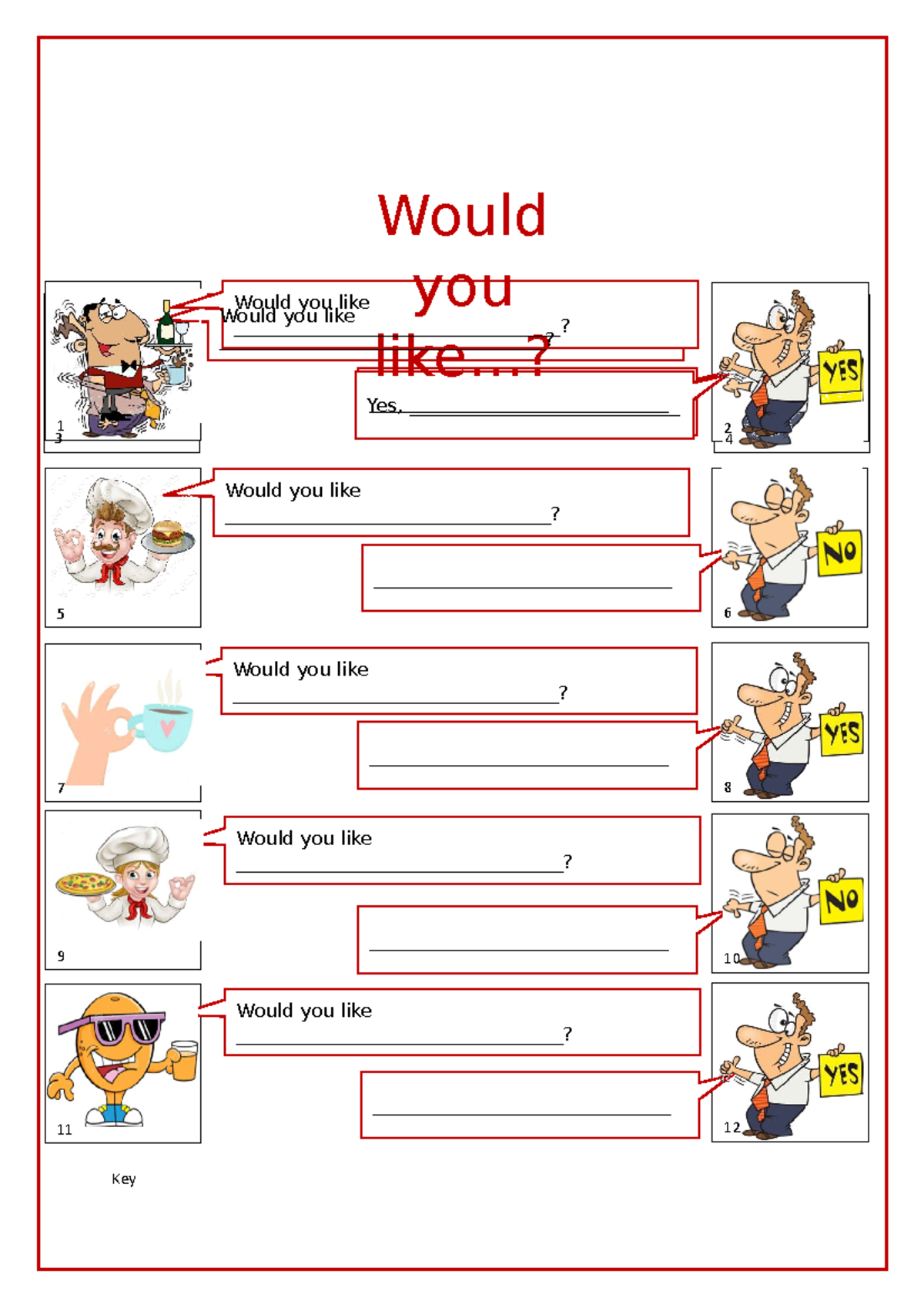 Would-you-like 114695 - Key Would you like...? Yes ...