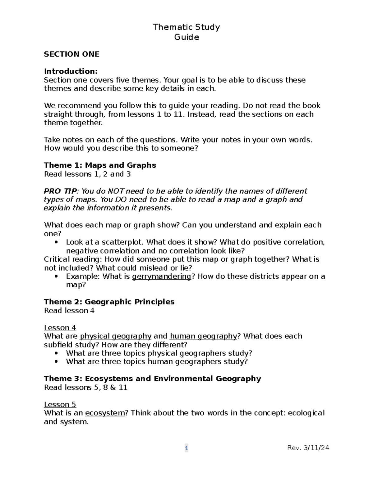 Thematic Study Guide Rev 2024MAR13 - Guide SECTION ONE Introduction ...