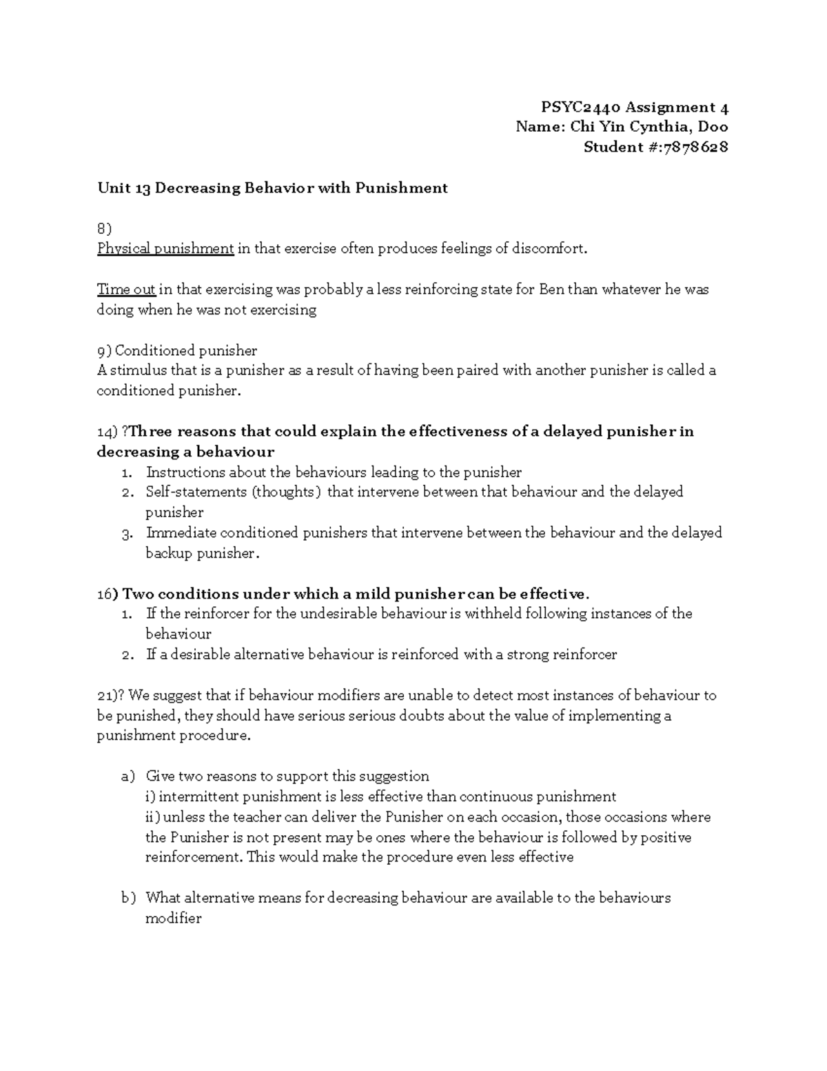 PSYC2440 A4 - Assignment 4 - PSYC2440 Assignment 4 Name: Chi Yin ...
