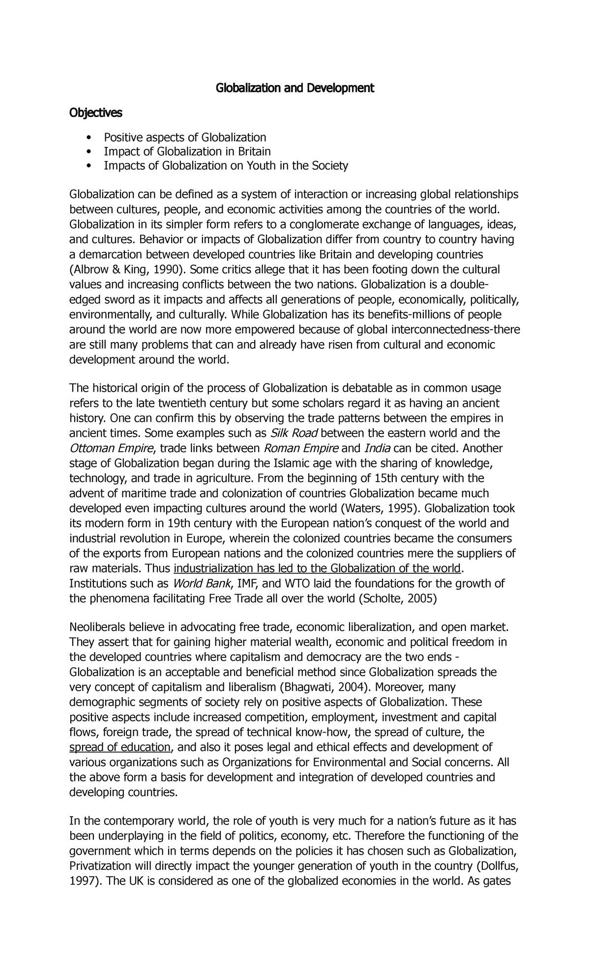 Globalization and Development - Globalization and Development ...