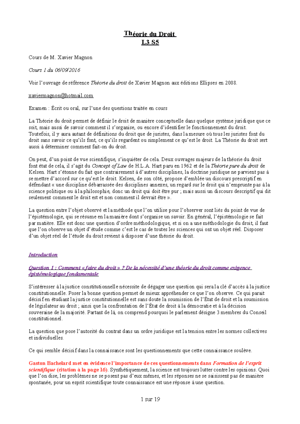 Théorie du droit L3 S5 - Cours de M. MAGNON - Th éorie du Droit L3 S ...